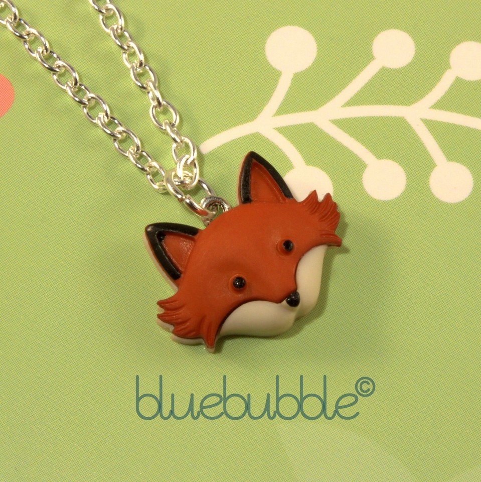 FUNKY FOX FACE NECKLACE KITSCH RETRO WILD ANIMAL FUN COOL FOXY LADY ...