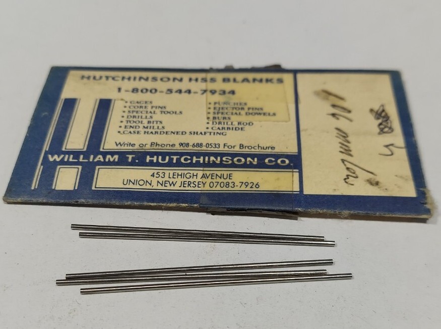 Lot Of 5 - USA Hutchinson 1.06mm x 2" Low Drill Blank Reamer Pin Gage ...