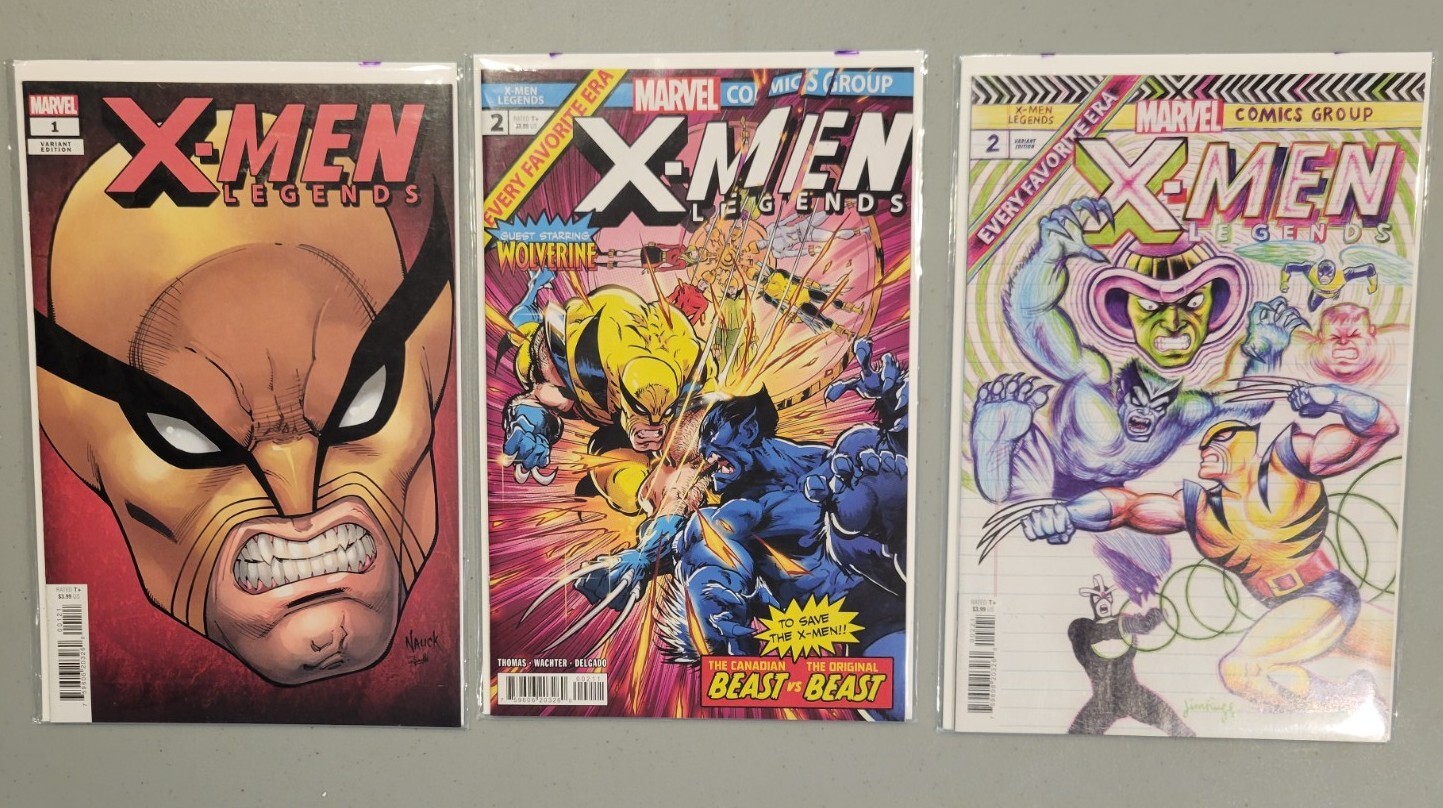 Marvel X-Men Legends 1 2 Wolverine Variant Cover Lot Nauk Kaare Andrews ...