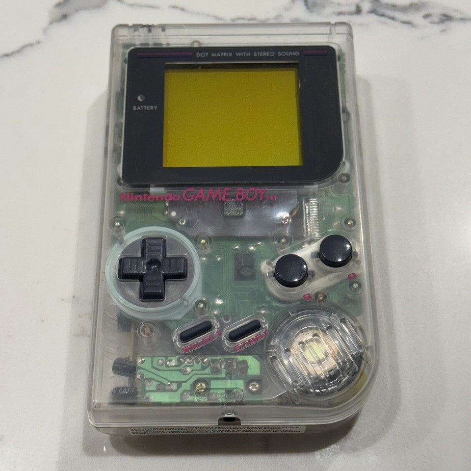 Nintendo Game Boy Clear DMG-01 Play It Loud VGC Complete Box CIB Manual ...