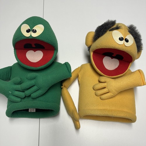 Vintage Puppet Productions Hand Puppets (2) Green Yellow | eBay