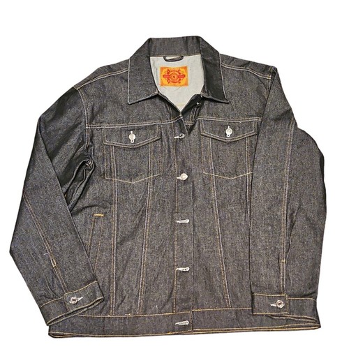 VTG PJ Mark Denim Trucker Jacket Mens 3XL Gray Black Dark Wash Heavy ...