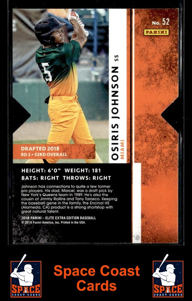 2018 Panini Elite Extra Edition Osiris Johnson #52 /99 Status Red Die ...