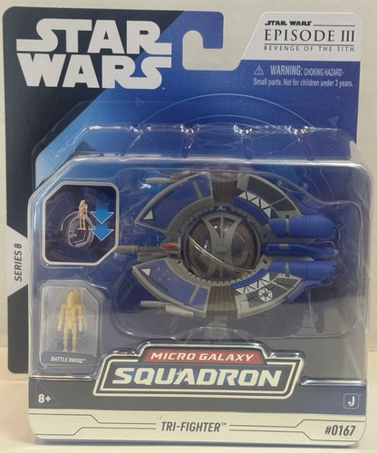 Star Wars Micro Galaxy Squadron Series 8 TRI-FIGHTER w Battle Droid ...