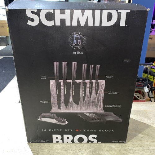Schmidt Brothers Cutlery 14 Piece, Jet Black Series Knife Block Set - NEW | eBay