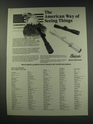 1991 Burris Scopes Ad - The American way of seeing things | eBay