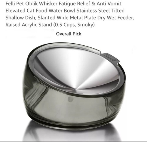 Felli Pet Oblik 5.5 In. Superb Pet Bowl Shallow Smokey | eBay