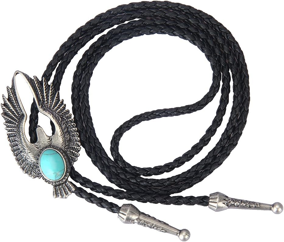 Bolo Tie Cowboy Neckties Leather Choker Necklace Vintage Turquoise ...