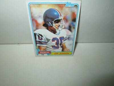 JIM JENSEN 1981 card #348 Rookie Rc DENVER BRONCOS Miami Dolphins EX+ ...