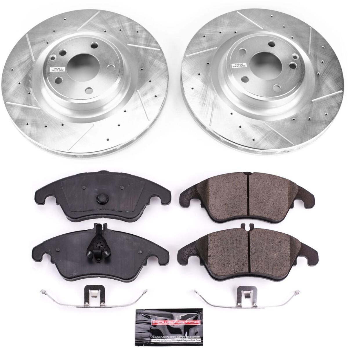 K6893 Powerstop 2-Wheel Set Brake Disc and Pad Kits Front for Mercedes ...