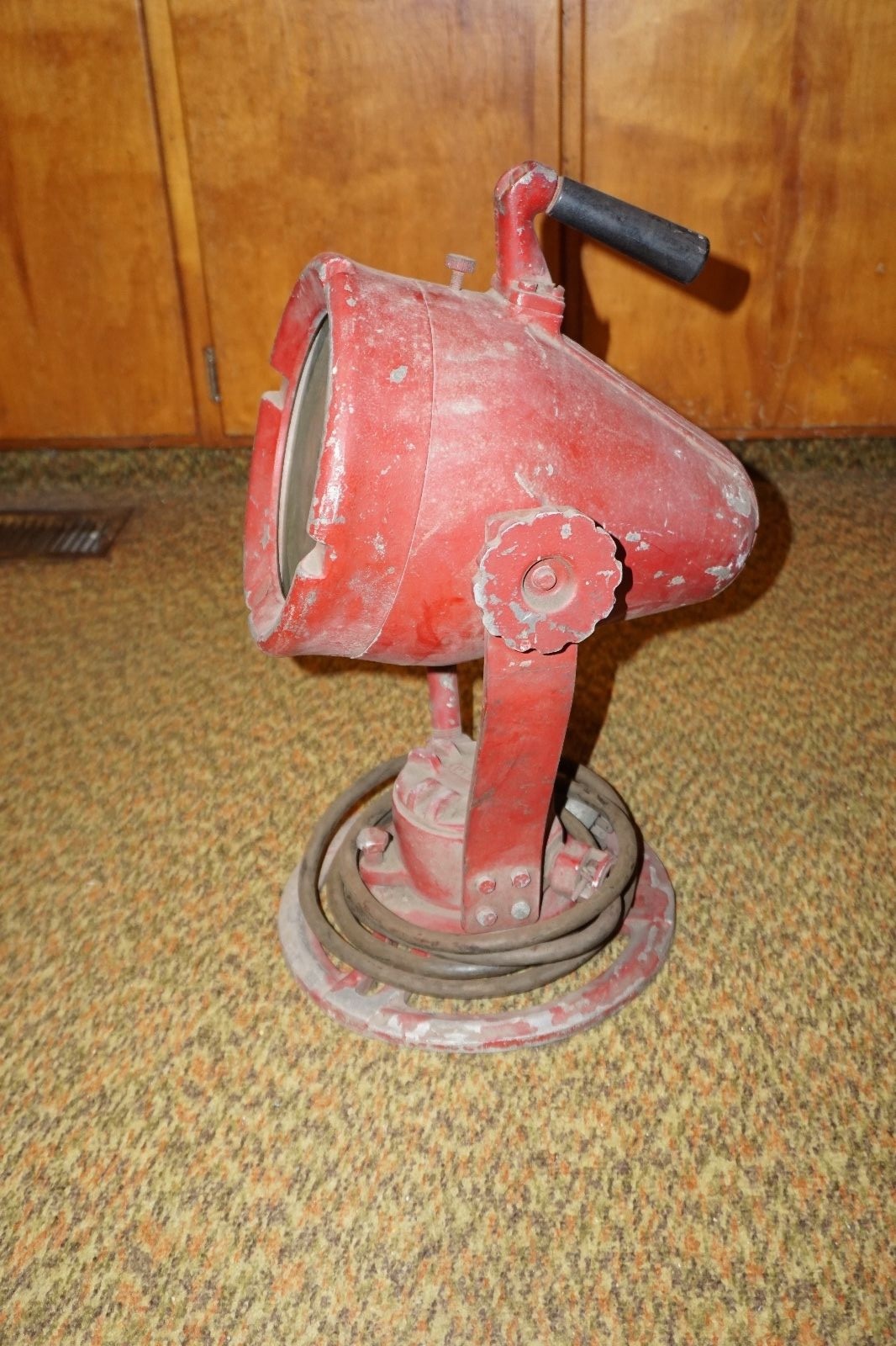 HUGE ANITQUE VINTAGE PYLE PYLET ADJUSTABLE MOVEABLE SPOTLIGHT SPOT ...