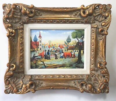 BOGDAN Artist Folk Art European Country Side Painting | eBay