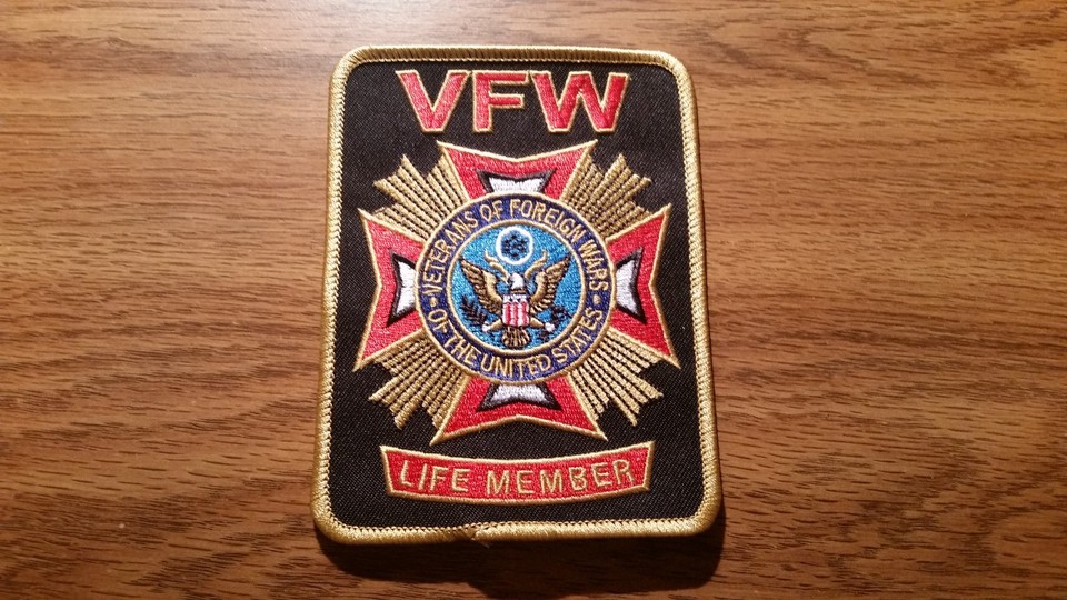 Veterans of Foreign Wars (VFW Life Member) Embroidered Black Patch ...
