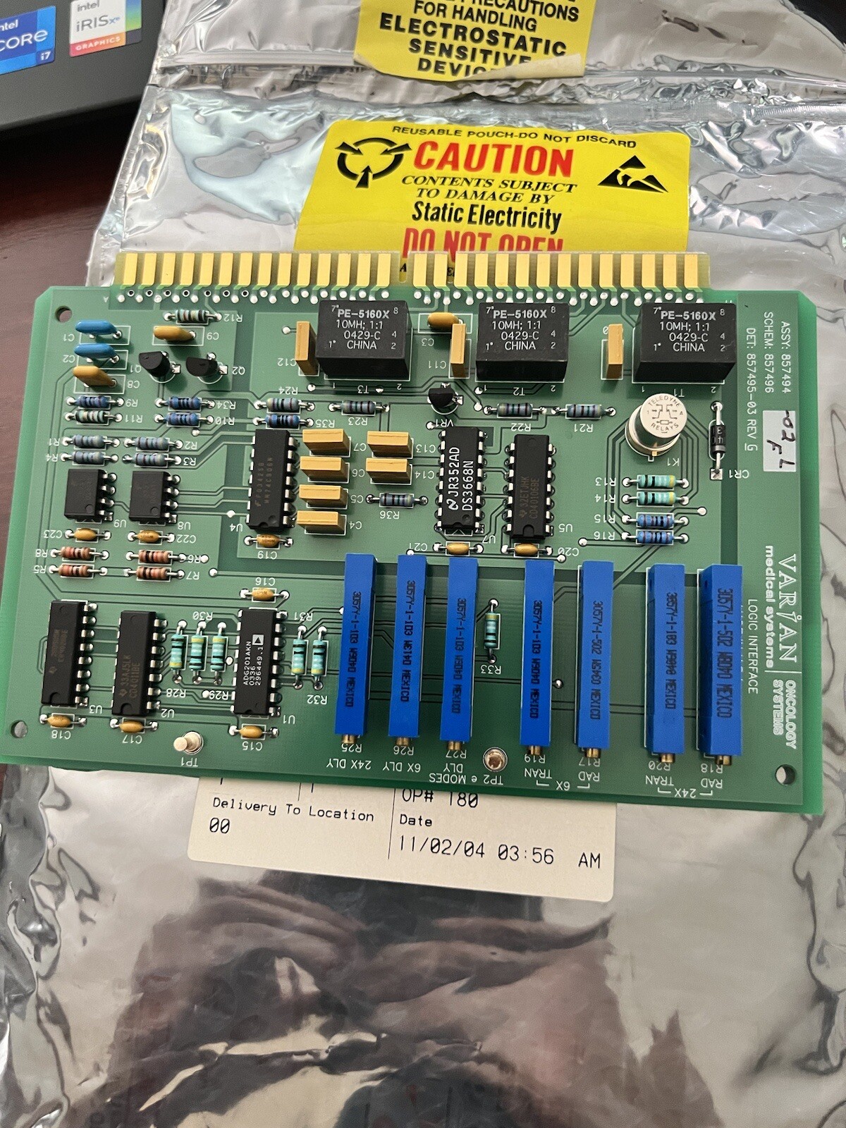 Varian 857494-02 PCB LOGIC INTERFACE | eBay