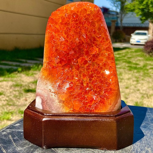 2.56LB Natural Orange Citrine Quartz Geode Cave Cluster Healing ...