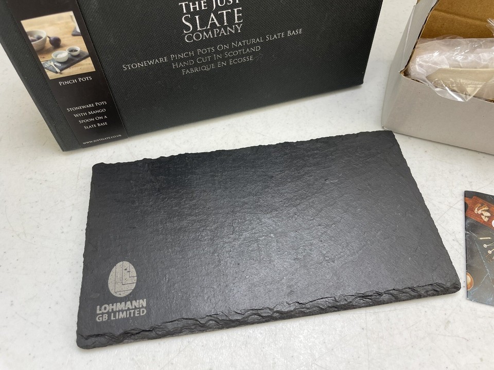 The Just Slate Company Pinch Pots On Natural Slate Set New & Unused in ...