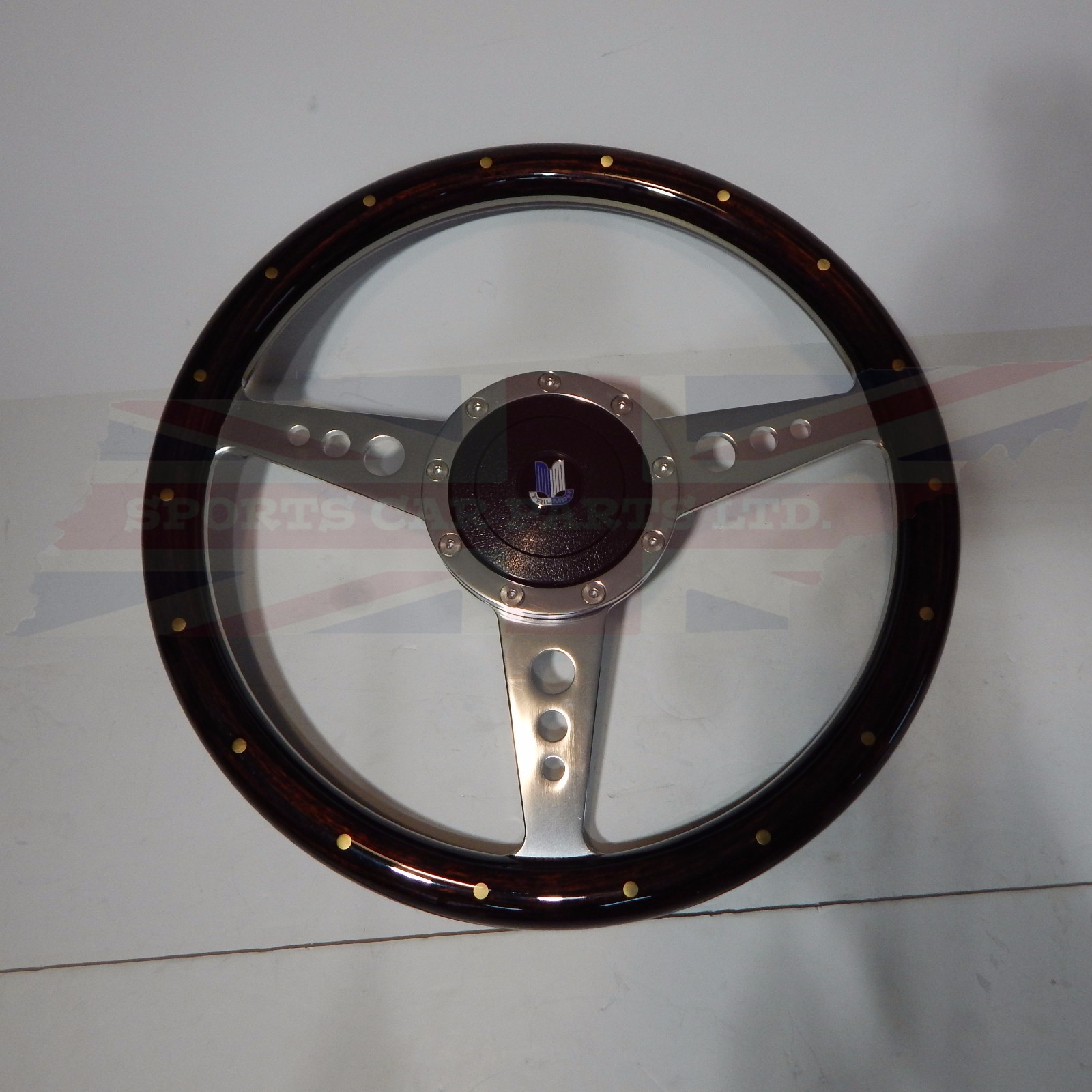 New 14" Wood Steering Wheel & Adapter Triumph TR4 TR250 TR6 1" Thick ...