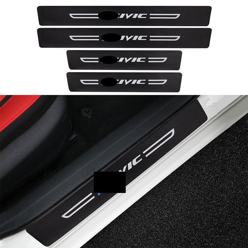 Leather Carbon Fiber Car Door Sticker For Civic Auto Accessories | eBay