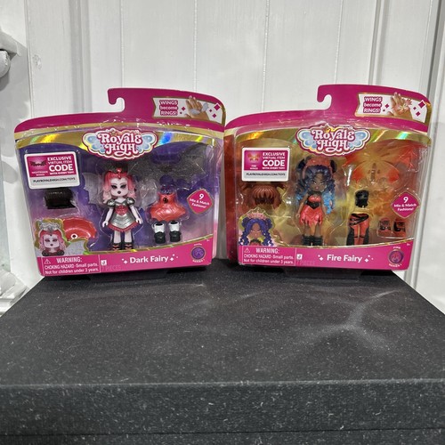Lot of 2 Royale High Dark & Fire Fairy Fashion Doll ring & Codes Sealed ...