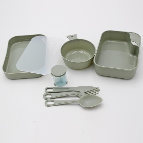 Camping Mess Tin Set With Accessories Cutlery Bowl Cup and Chopping ...