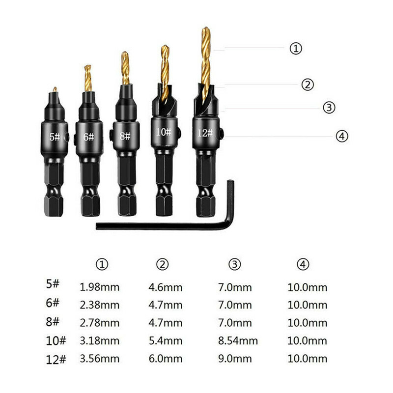 UK 14pcs/Set Pack Countersink Drill Bit Wood Plug Cutter Woodworking ...