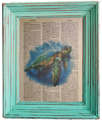 Sea Turtle Upcycled Dictionary Art Prints | eBay