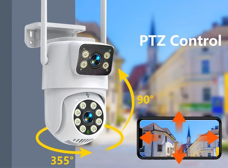 Tuya Outdoor Security IP Camera 4K 8MP Dual Lens Wifi PTZ Cameras Auto ...