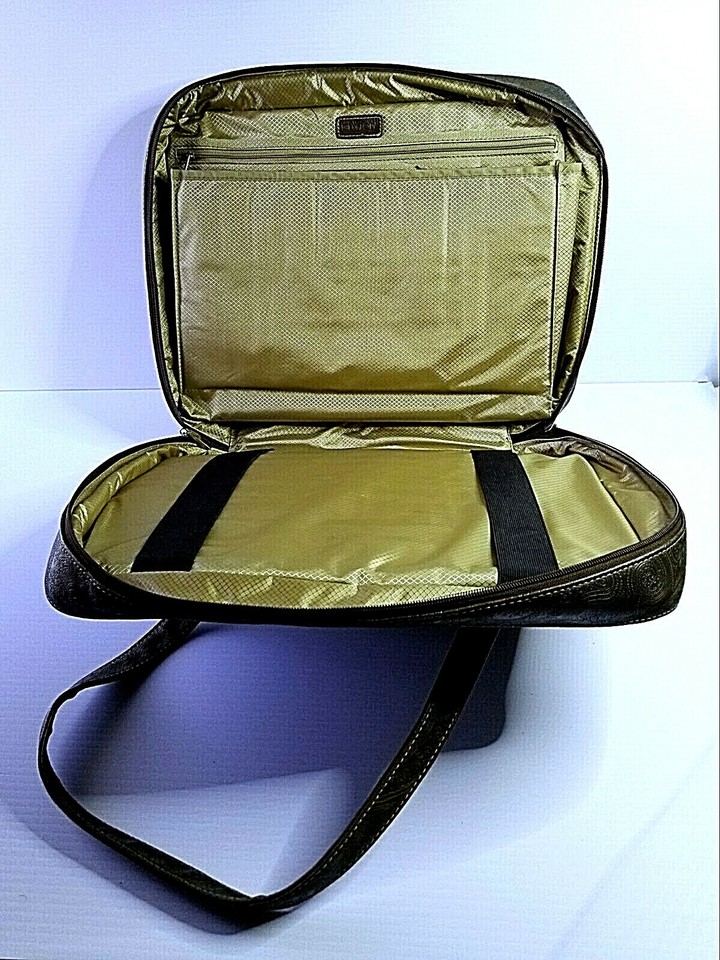 Buxton Organizer Laptop Bag Tooled Paisley Briefcase Notary Purse 12.5 ...