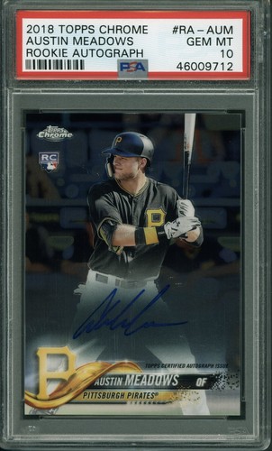 2018 Topps Chrome #RA-AUM Austin Meadows Rookie Autograph RC Auto PSA ...