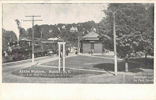 c.1906 Train at the RR Station Butler NJ post card | eBay