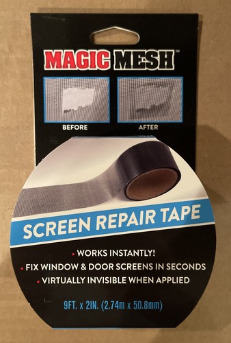 Magic Mesh Screen Repair Tape-9ft x 2in-Strong Adhesive Fix Window Door ...