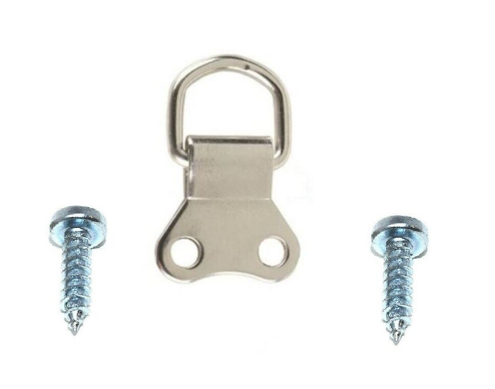 D-Ring Picture Frame Hanging Hooks Double Hole Hangers With Screws ...