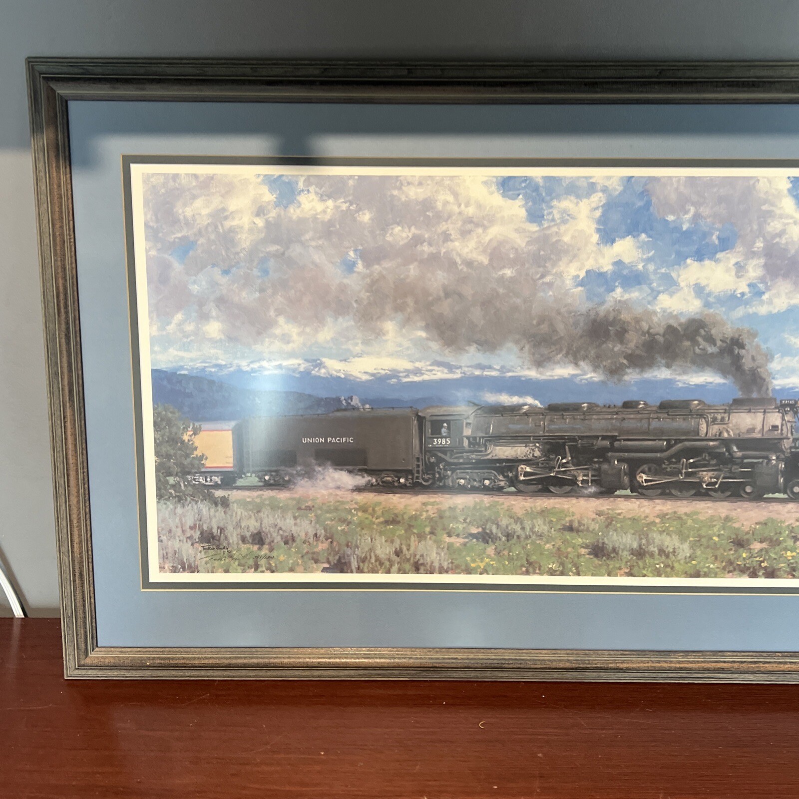 VTG 1992 UNION PACIFIC RAILROAD FRAMED ART PRINT #298/1300 by TUCKER ...