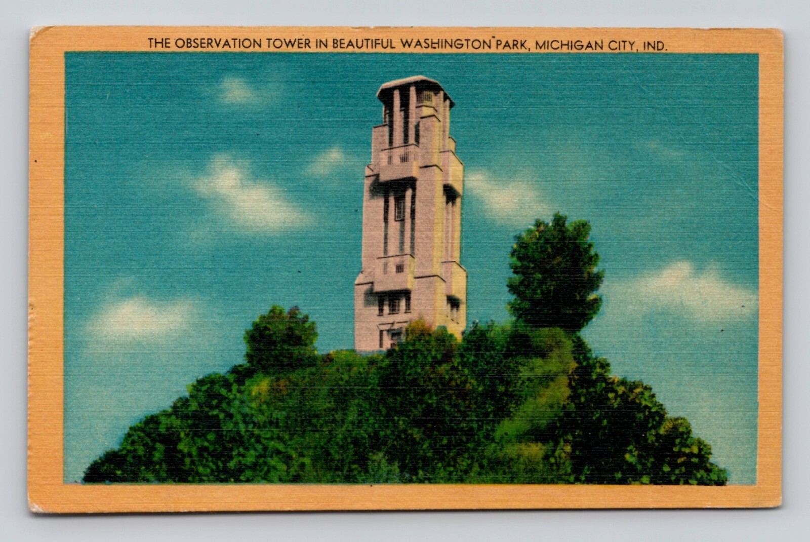 Postcard Observation Tower In Beautiful Washington Park Michigan City ...