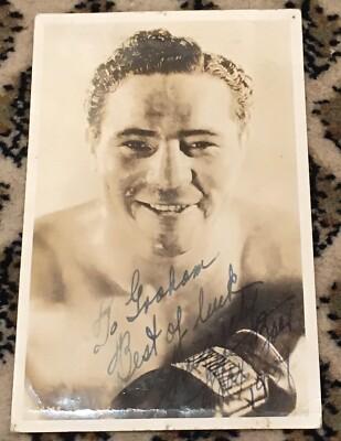 MAX BAER-AUTOGRAPHED POSTCARD-WORLD HW BOXING CHAMPION-D. 1959-NICE ...