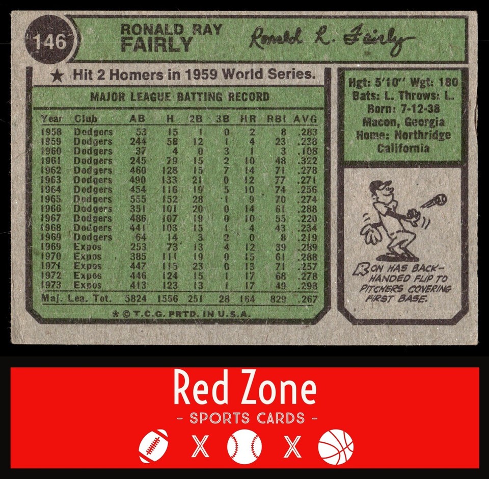 1974 Topps - #146 Ron Fairly EX | eBay