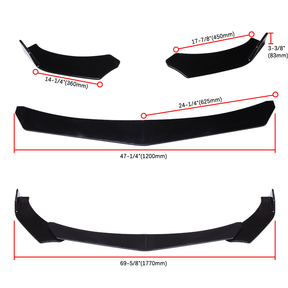 For Chevrolet Camaro SS LT1 ZL1 Front Bumper Lip Splitter Spoiler ...