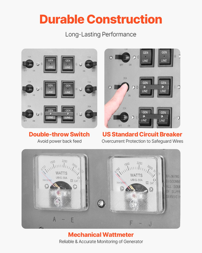 Manual Transfer Switch 30A Generator Transfer Switch Kit NEMA 3R 7500W ...