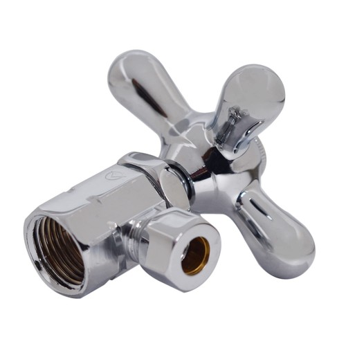 Cross Handle Angle Stop Shut Off Valve, 1/2" IPS Inlet with 3/8 ...