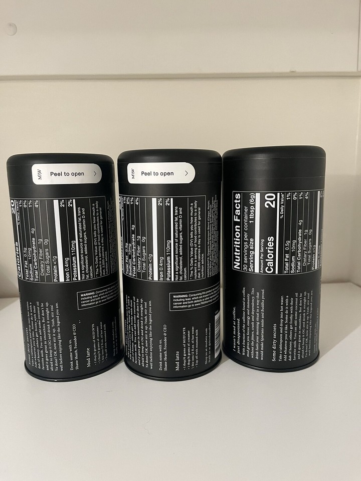 3 Sealed MUD WTR Water Sunrise Cacao 30 Serving Coffee Mushroom MUDWTR ...