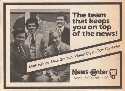 1979 WPRI TV NEWS AD MARK HAINES, MIKE GORMAN, WALTER CRYAN & TOM ...