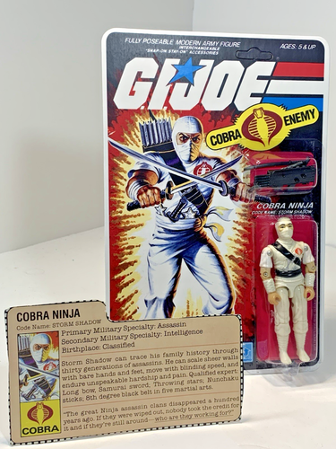 RECARDED GI JOE ARAH COBRA STORM SHADOW 1984 COMPLETE WITH CARD HASBRO ...