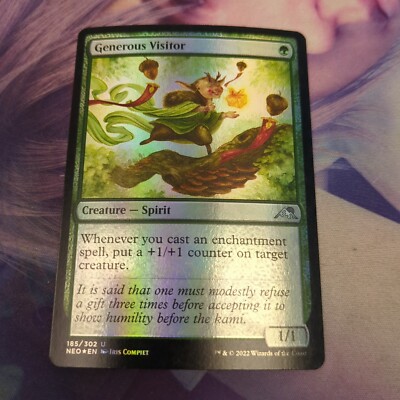 Magic The Gathering Kamigawa Neon Dynasty Generous Visitor 185/302 Foil ...