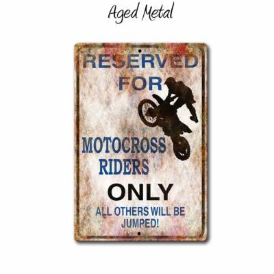 Motocross rider parking sign 12 x 8 inch Aluminum, Dirt bike sign ...