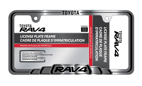 Toyota RAV4 Chrome Black Metal License Plate Frame | eBay