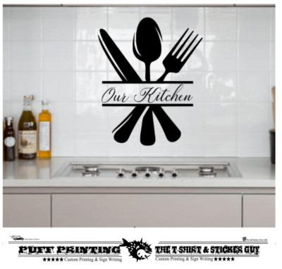 wall art Our kitchen stickers cutlery decals vinyl home decor dinning ...
