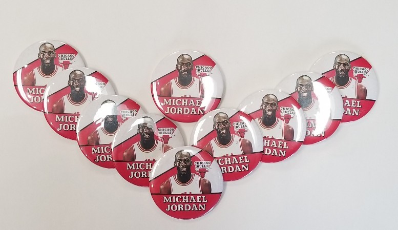 Lot of 10 1988 Michael Jordan pin/buttons 3" of Young Michael Jordan ...