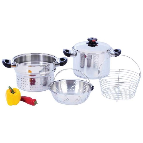 Stainless Steel 8qt Stockpot/Spaghetti Cooker w Deep Fry Basket ...