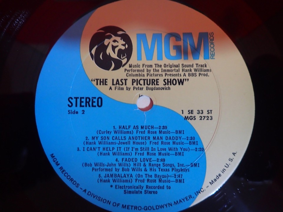 THE LAST PICTURE SHOW SOUNDTRACK 1SE-33ST VINYL LP HANK WILLIAMS | eBay
