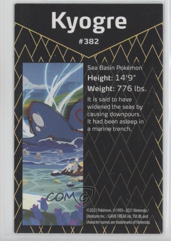 Kyogre Pokémon Sword & Shield Shining Fates Mini Tin Art Promo #382 ...
